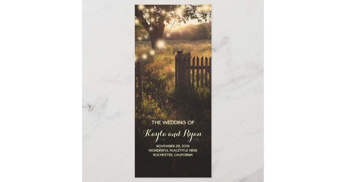 Rustic Country Wedding Programs | Zazzle