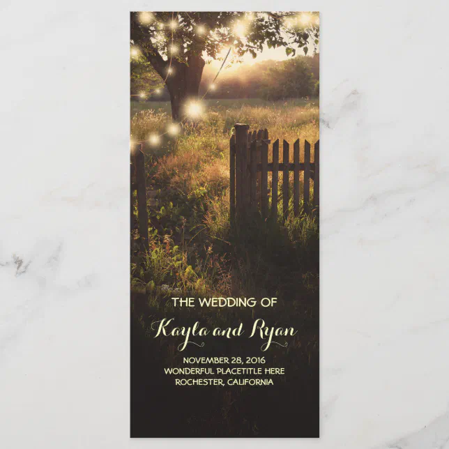 Rustic Country Wedding Programs | Zazzle