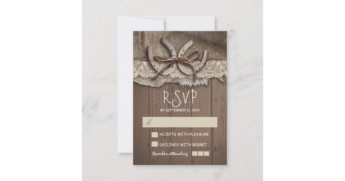Rustic country wedding RSVP cards | Zazzle