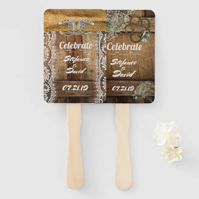 Rustic Country Wedding Set of Fans | Zazzle