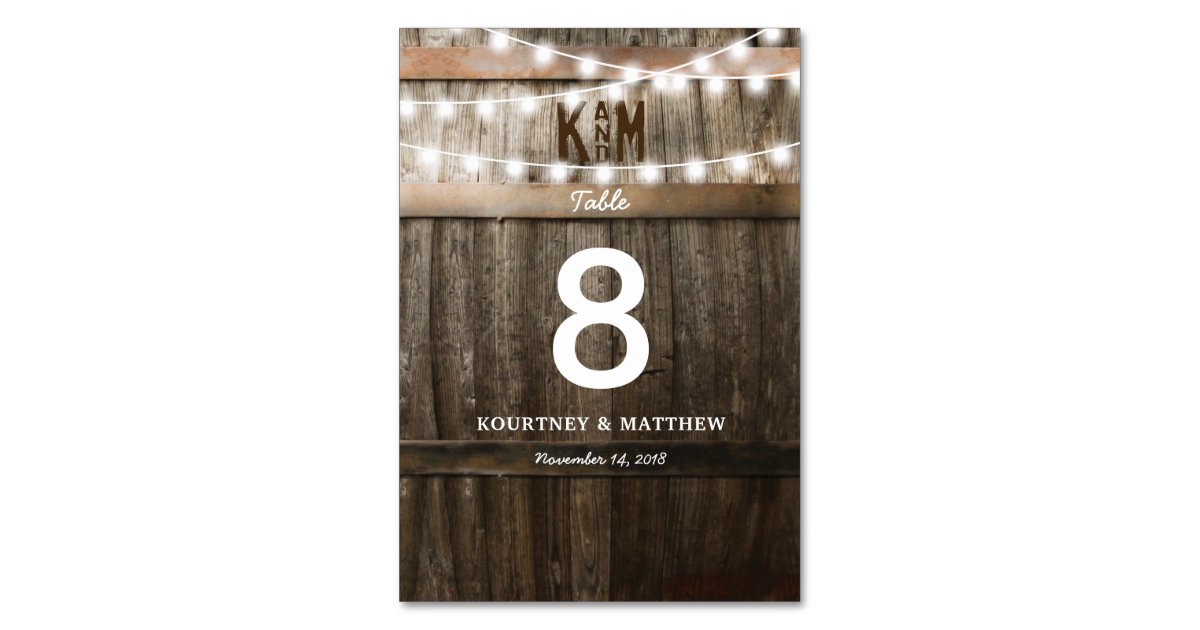 RUSTIC COUNTRY WEDDING TABLE NUMBERS | Zazzle