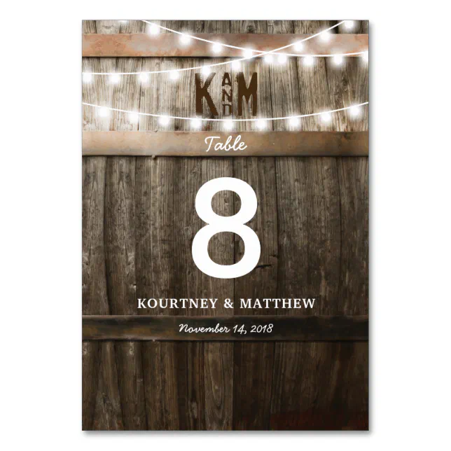 RUSTIC COUNTRY WEDDING TABLE NUMBERS | Zazzle