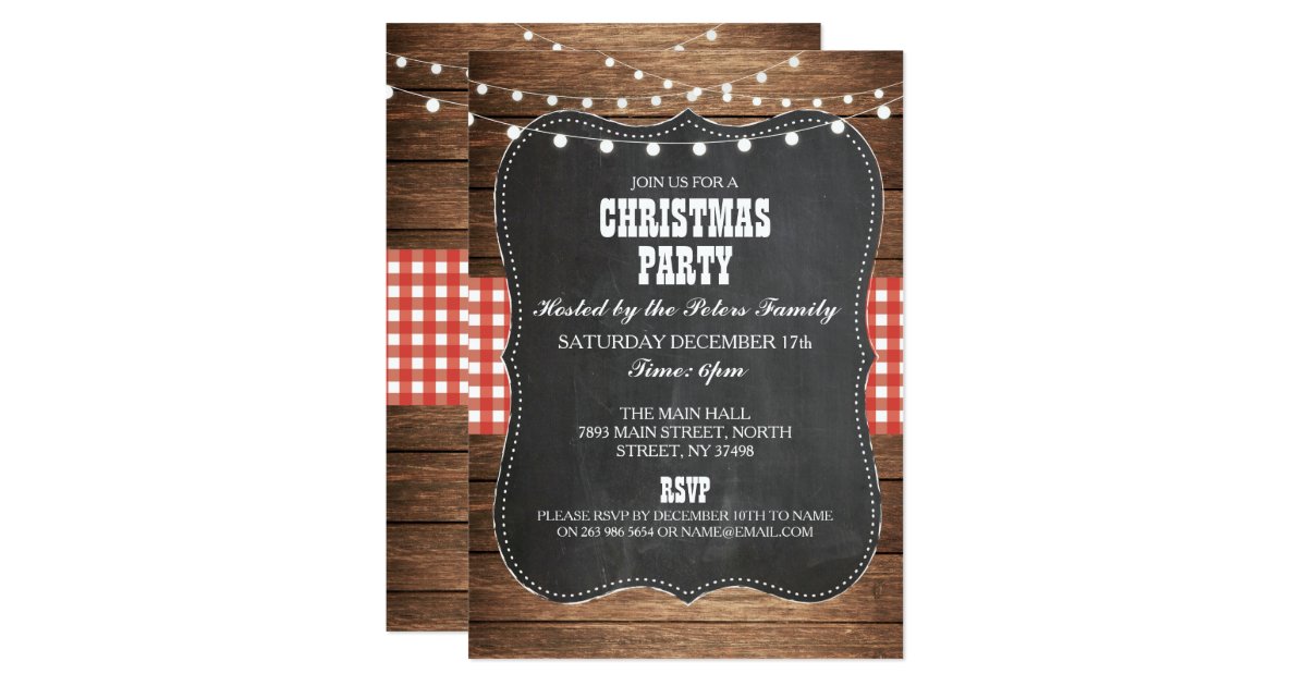 Rustic Country Western Christmas Dinner Day Party Invitation | Zazzle.com
