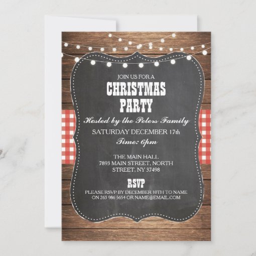 Rustic Country Western Christmas Dinner Day Party Invitation | Zazzle