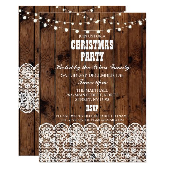 Rustic Country Western Christmas Dinner Day Party Invitation | Zazzle.com