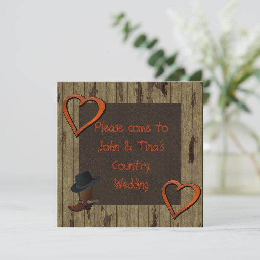 RUSTIC Country WESTERN WEDDING INVITATION | Zazzle