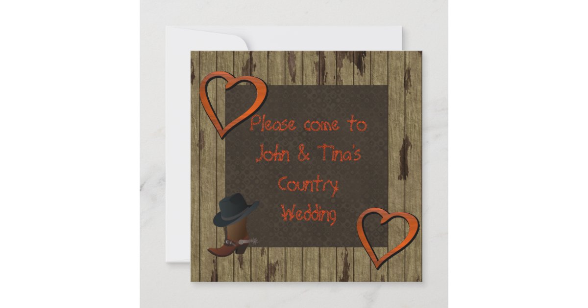 RUSTIC Country WESTERN WEDDING INVITATION | Zazzle