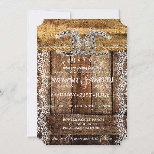 Rustic Country Western Wedding Invitations | Zazzle