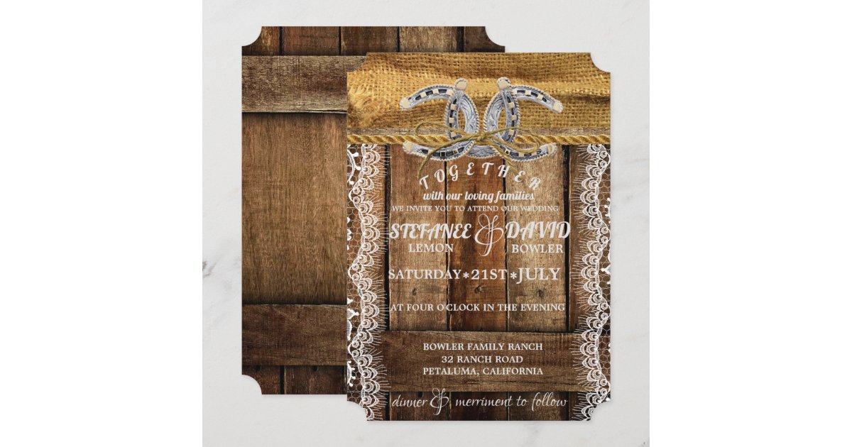Rustic Country Western Wedding Invitations | Zazzle