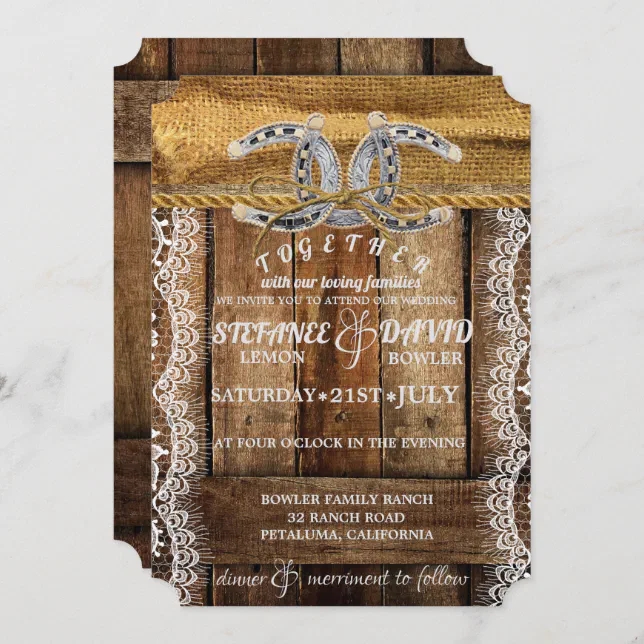 Rustic Country Western Wedding Invitations | Zazzle