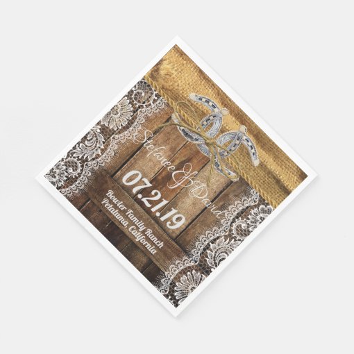 Rustic Country Western Wedding Paper Napkin | Zazzle