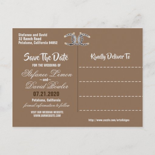 Rustic Country Western Wedding Postcard | Zazzle