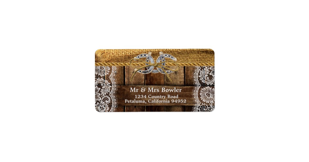 Rustic Country Western Wedding Return AddressLabel Label | Zazzle