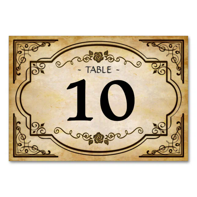 Rustic Country Western Wedding Table Number Card | Zazzle