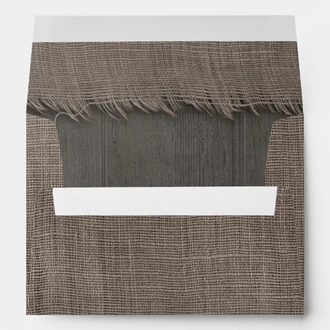 Rustic Country Wood and Burlap Distressed Shabby Envelope | Zazzle