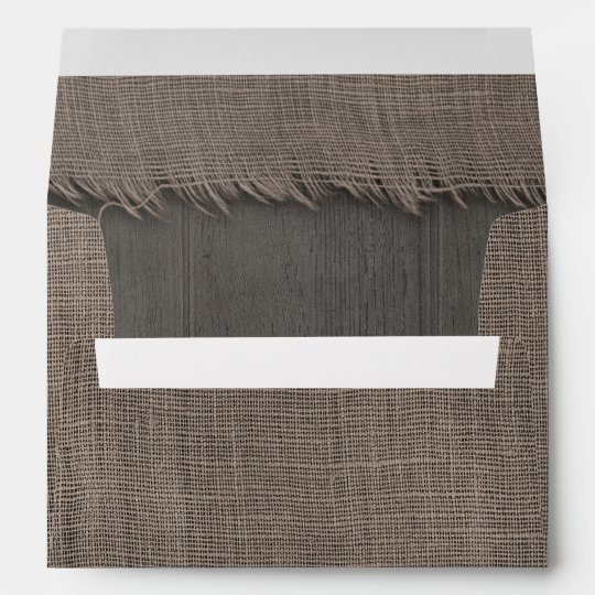 Rustic Country Wood and Burlap Distressed Shabby Envelope | Zazzle.com