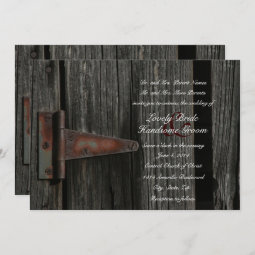 Rustic Country Wood Barn Door Wedding Invitation | Zazzle