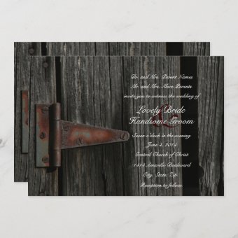 Rustic Country Wood Barn Door Wedding Invitation | Zazzle