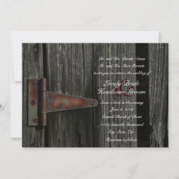 Rustic Country Wood Barn Door Wedding Invitation | Zazzle