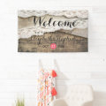 Rustic Country Wood Burlap Lace Wedding Welcome Banner | Zazzle