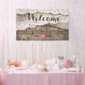 Rustic Country Wood Burlap Lace Wedding Welcome Banner | Zazzle