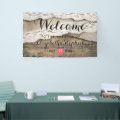 Rustic Country Wood Burlap Lace Wedding Welcome Banner | Zazzle