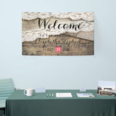 Rustic Country Wood Burlap Lace Wedding Welcome Banner | Zazzle