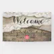 Rustic Country Wood Burlap Lace Wedding Welcome Banner | Zazzle
