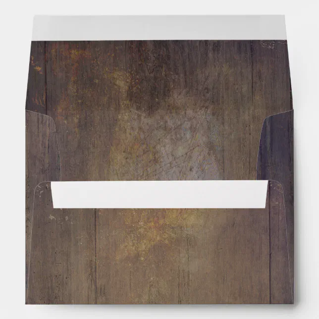 Rustic Country Wood Distressed Wedding Envelope | Zazzle