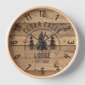 Rustic Country Wood Forest Trees Personalized Clock | Zazzle