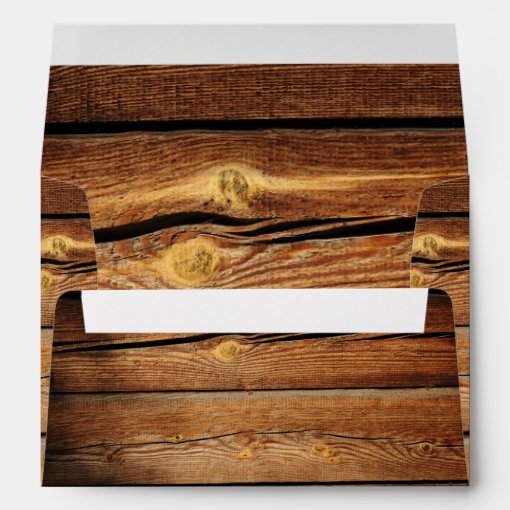 Rustic Country Wood Lace Twine Wedding Envelopes | Zazzle