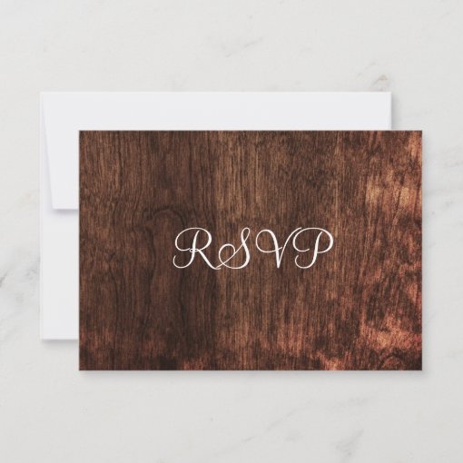 Rustic Country Wood Lace Wedding RSVP Cards | Zazzle