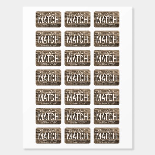 Rustic Country Wood Perfect Match Wedding Favors | Zazzle