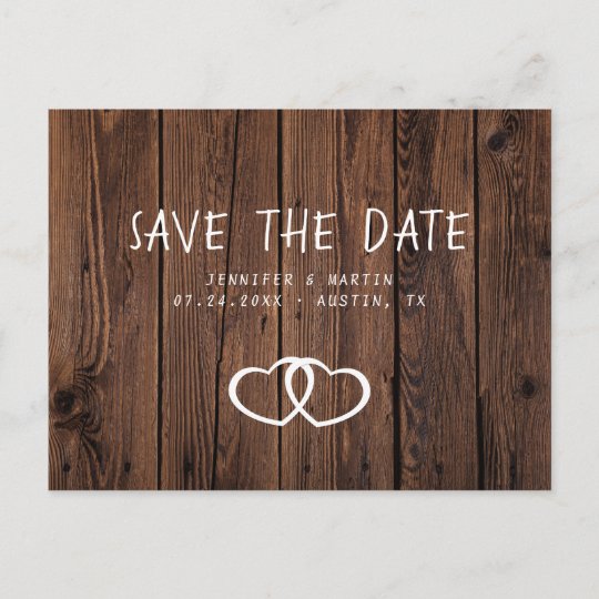 Rustic Country Wood Save The Date Postcards | Zazzle