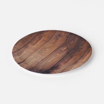 Rustic Country Wooden Planks Paper Plates | Zazzle
