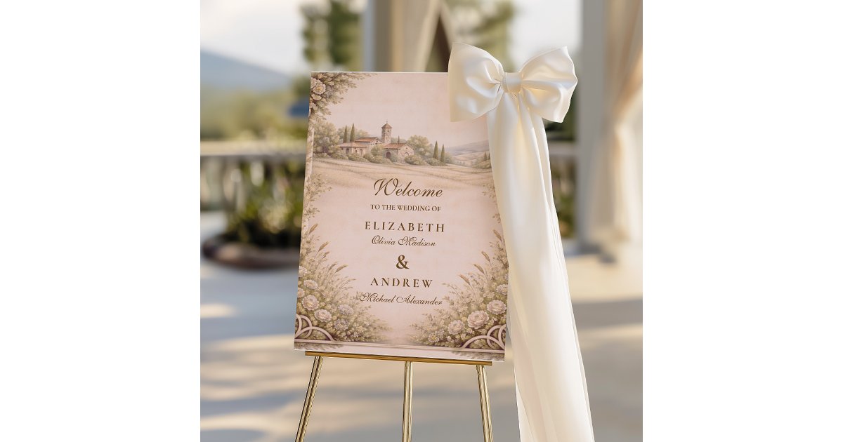Rustic Countryside Chapel Wedding Foam Board | Zazzle