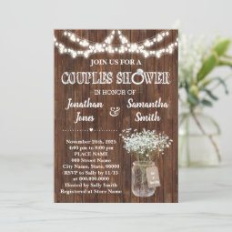 Rustic couples shower country barn wedding invitation | Zazzle