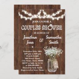 Rustic couples shower country barn wedding invitation | Zazzle