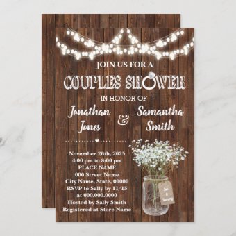 Rustic couples shower country barn wedding invitation | Zazzle