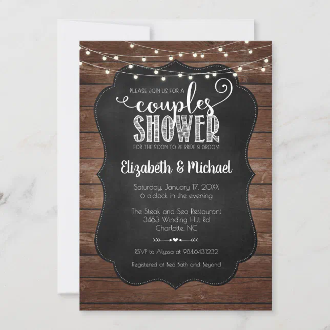 Rustic Couples Shower Invitation | Zazzle