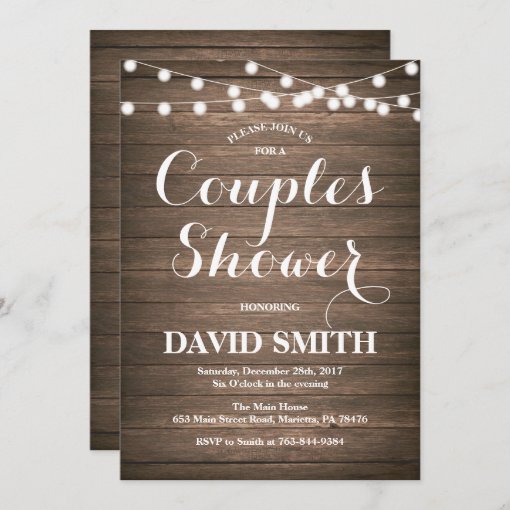 Rustic Couples Shower Invitation Card | Zazzle