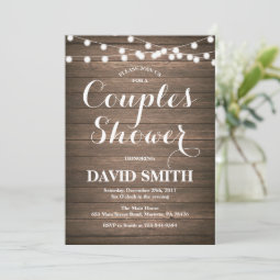 Rustic Couples Shower Invitation Card | Zazzle