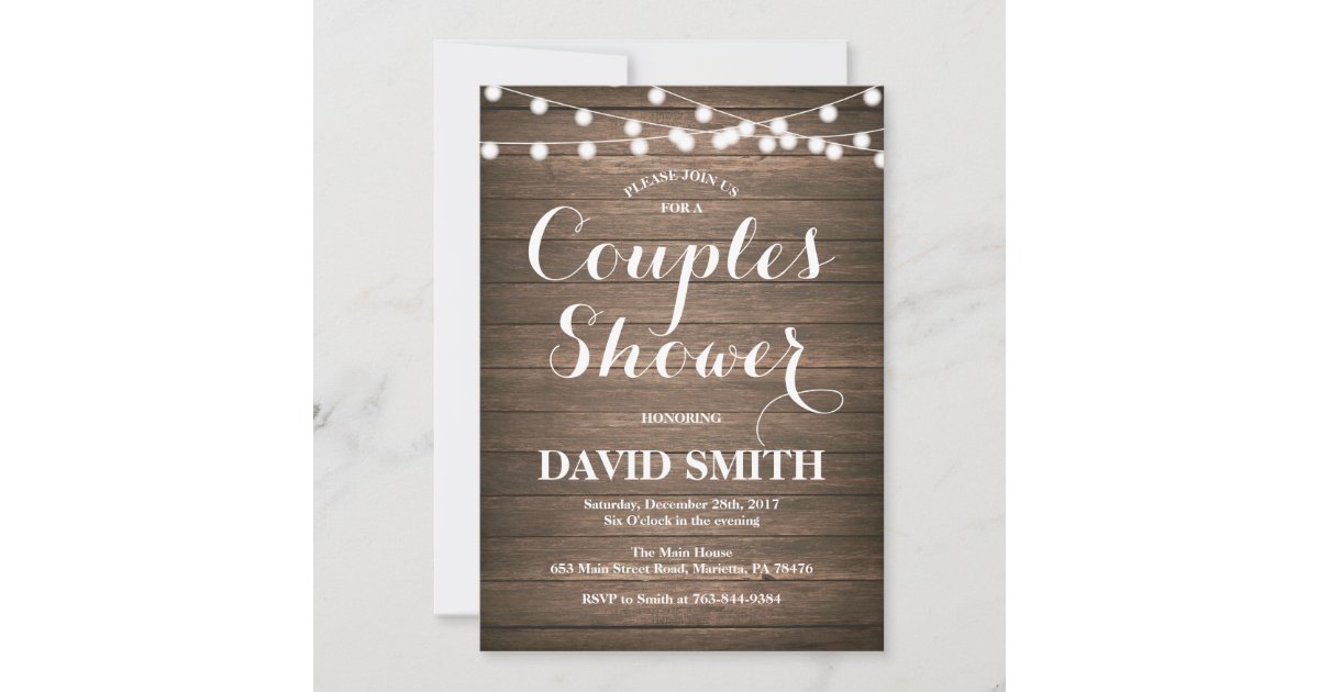 Rustic Couples Shower Invitation Card | Zazzle