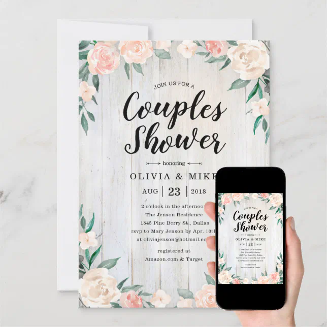 Rustic Couples Shower Invitations | Zazzle