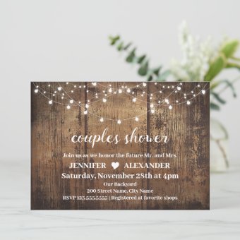 Rustic Couples Shower, wedding shower Invitation | Zazzle
