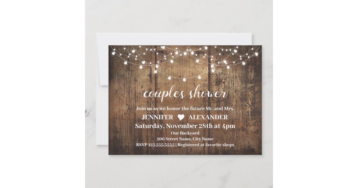 Rustic Couples Shower, wedding shower Invitation | Zazzle