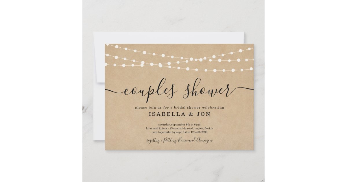 Rustic Couples Wedding Shower Invitation | Zazzle
