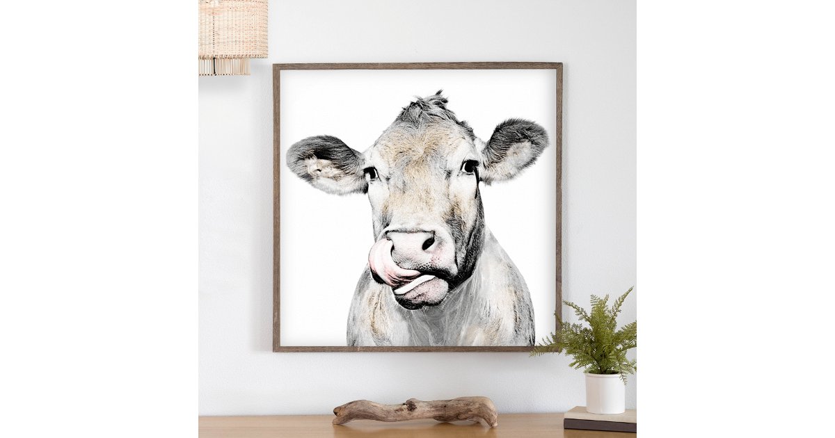 Rustic Cow Minimalist Modern Country Farmhouse Poster | Zazzle
