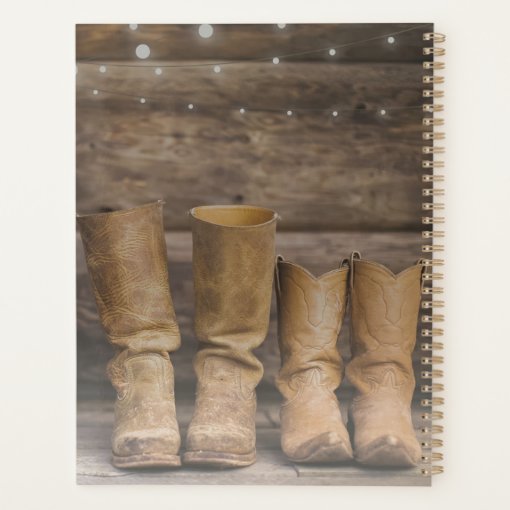 Rustic Cowboy Boots for Two Ranch Wedding Planner | Zazzle