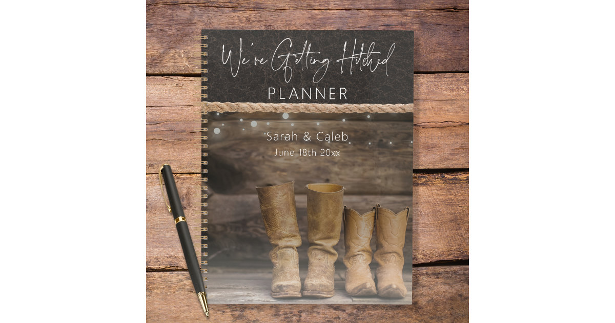 Rustic Cowboy Boots for Two Ranch Wedding Planner | Zazzle